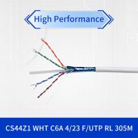 China Category 6A F/UTP Shielded Network Cable with 500 MHz Bandwidth 75°C Operating Temperature and 23 AWG Solid Bare Copper for sale