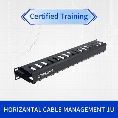 China 1U Horizontal Cable Management Assembly with Carbon Steel Construction for Professional Network Racks for sale