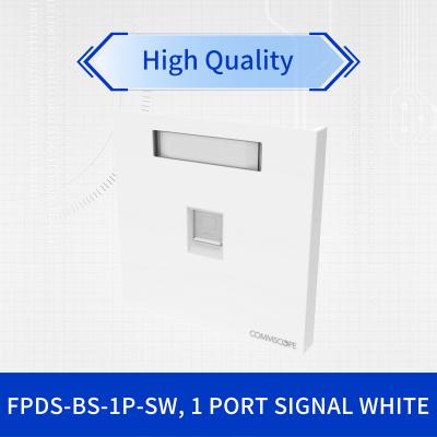China British Standard Single Port Faceplate with UL 94 V-0 Flame Retardant Signal White Finish and Sliding Dust Cover for sale