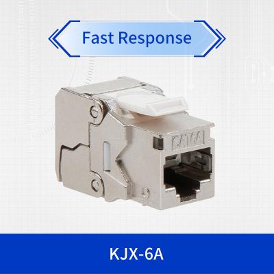 China KJ Series Modular Jack, RJ45, Cat6A Shielded, Silver for sale