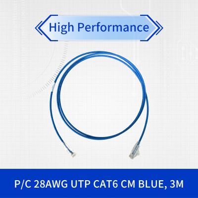 China Superfine 28 AWG Cat 6 Patch Cord with 3M U/UTP RJ45 Plug for High-Density Networking for sale
