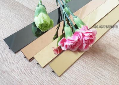 China Grade 304 Stainless Steel T Bar Trim T Profile T20 Mirror Ti Gold Grooved for sale