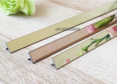 China Bright Mirror Stainless Steel Tile Trim 10mm , SUS304 T Profile Patti for sale