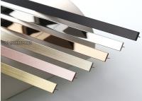 China Grooved Stainless Steel T Profile 2.44m , T8 Stainless Steel Decorative Trim for sale