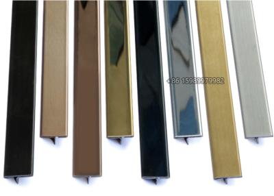 China SLIM FACE STAINLESS STEEL PROFILE SECTIONS T TRIM T8 0.5MM - 1.5MM THICKNESS for sale