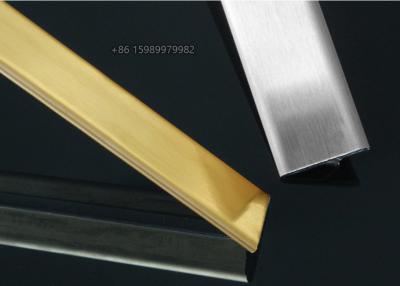 China Hairline Effect Stainless Steel T Profile Trim Strips T30 CNC Bending for sale