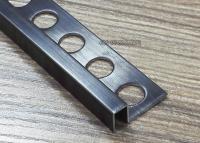 China Brushed Black Stainless Steel Tile Corner Trim Elegant Impactproof 10mm for sale