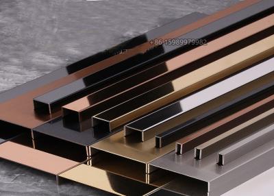 China 8k Mirror Stainless Steel U Profile , Collisionproof Flexible U Channel Moulding for sale