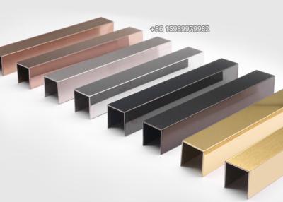 China Brushed Stainless Steel U Profile decor molding 0.5mm thickness PVD Coated for sale
