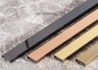 China 10ft Stainless Steel Channel Trim , 2mm Grooved U Shaped Metal Edge Trim for sale