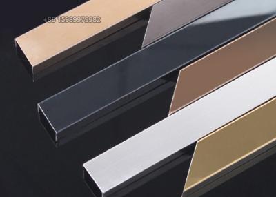 China 0.5mm-2mm Stainless Steel U Channel Trim , Black U Channel Edge Trim for sale