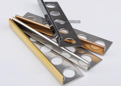 China Mirror Effect Stainless Steel L Profile , 1.5mm Ceramic Tile Bullnose Trim for sale