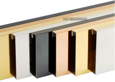 China Champagne Stainless Steel Decorative Profiles Cove Base Molding PVD Coating for sale