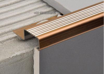 China Brushed Stainless Steel Stair Nosing Skiddingproof 15mm For Concrete Steps for sale