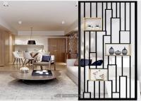 China PVD Coated Steel Frame Room Divider Decorative Screens 2ft Width for sale