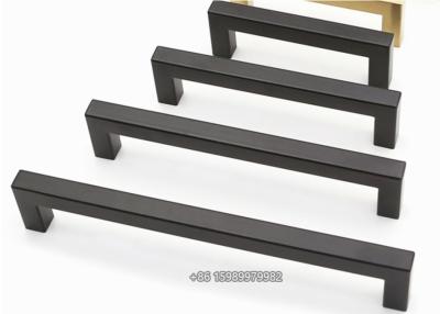 China Brushed Black Stainless Steel Kitchen Cabinet Handles Drawer Pulls 76mm Holes for sale