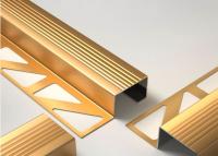 China SS304 Steel Nosing For Concrete Stairs , Grooved Stainless Steel Nosing Strips for sale