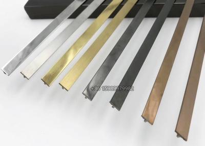 China 6mm 8mm 10mm Solid Stainless Steel T Profile Brushed Mirror Rose Gold for sale