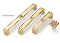 China Brass Effect Stainless Steel Kitchen Cabinet Handles Yellow Brushed for sale