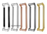 China Mirror Effect Stainless Steel Glass Door Handle 500mm Length for sale