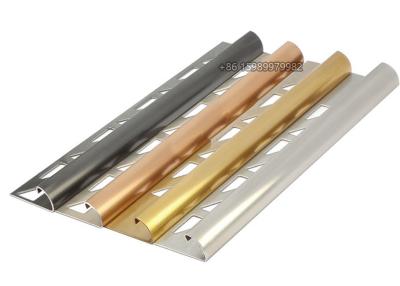 China Chrome Quadrant Round Stainless Steel Tile Edge Trim Around Window for sale
