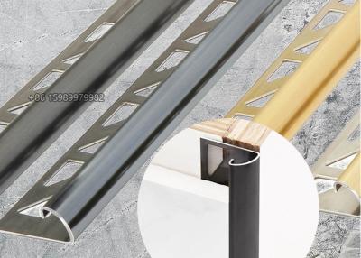 China Stainless Steel Quarter Round Tile Edging Trim Mirror Black 9mm 10mm 12mm for sale