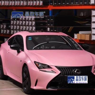 China Jingzhi 1.52x18M Gloss Metallic Car Wrap Vinyl Film Stretchable Protective Vehicle Wrap 160micron for sale