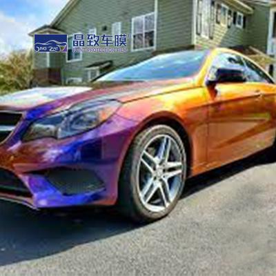 China Matte Chameleon PET Vinyl Film 1.52x18M Diamond Pearl Purple Anti Fog Car Wrap for sale