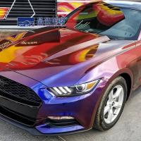 China Matte Chameleon PET Vinyl Film 1.52x18M Diamond Pearl Purple Anti Fog Car Wrap for sale