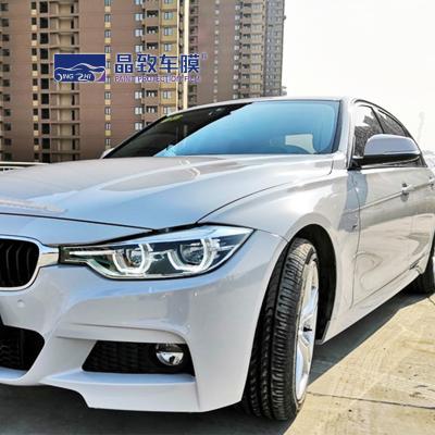 China Jingzhi Premium Glossy Grey Car Wrap Vinyl Film 1.52x18m Self Adhesive Waterproof Protection for sale