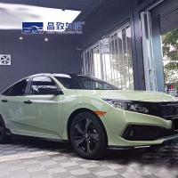 China Jingzhi Premium Crystal Khaki Green Car Wrapping Vinyl Film 1.52x18M 160micron Air Release for sale