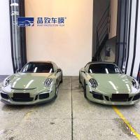 China Jingzhi 1.52x18M Khaki Green Car Wrapping Vinyl Film Air Bubble Free 160micron for sale