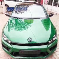 China Glossy Green Car Wrap Vinyl Film 1.52x18M Self-Adhesive Decoration Roll for Vehicle Auto Stickers for sale