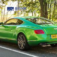 China Glossy Green to Gold Car Wrap Film 1.52x18M Self Adhesive Chrome Metallic Matt Vehicle Wrapping Vinyl for sale