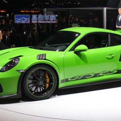 China Jingzhi 1.52x18M Premium Metallic Matt Green Car Wrap Vinyl Film Oilproof Stretchable for sale
