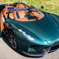 China Jingzhi 1.52x18M Premium Metallic Matt Green Car Wrap Vinyl Film Oilproof Stretchable for sale