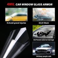 China 4Mil PET Car Windshield Protection Film 1.22x30M Transparent Explosionproof Heatproof for sale