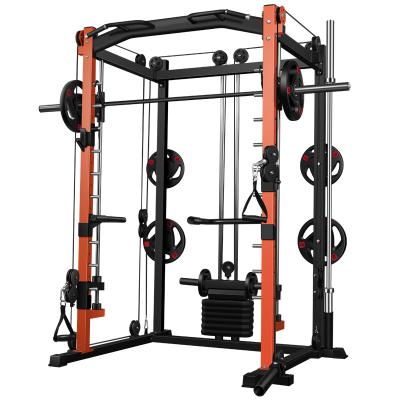 China Customized Color Personalized Logo Gym Equipment Pull up Bar Pull Down Pulley Cable Weight Stack Smith Machine Multi Squat Rack for sale