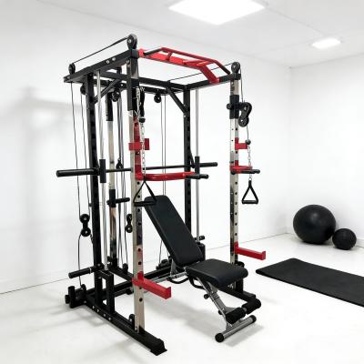 China Wholesale Home Gym Fitness Equipment Multi Function Crosser Trainer with Smith Machine Attachment Smith Machine Power Rack Cage for sale