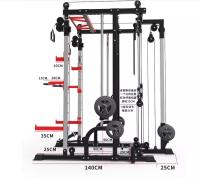 China Dropshipping US Warehouse Gym Equipment Home Fitness Accessories RTS Multi-function Power Rack Smith Machine Squat Rack for sale