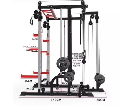 China Dropshipping US Warehouse Gym Equipment Home Fitness Accessories RTS Multi-function Power Rack Smith Machine Squat Rack for sale