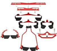 China Hot Selling 8 Piece Set Back Pull Handles Adjustable Rowing Pull Gantry Rack Training Bar Handle Accessories for sale