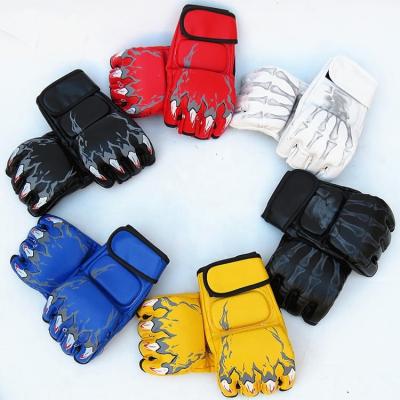 China Adult Taekwondo Men's Women's Half-finger Protectors Sanda Fight MMA Fighting Training Glove Boxing Gloves for sale