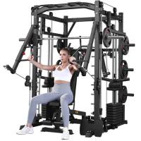 China Smith Machine, Multifunction Power Cage with Smith Bar and Two LAT Pull-Down Systems and Cable Crossover Machine for Home Gym for sale