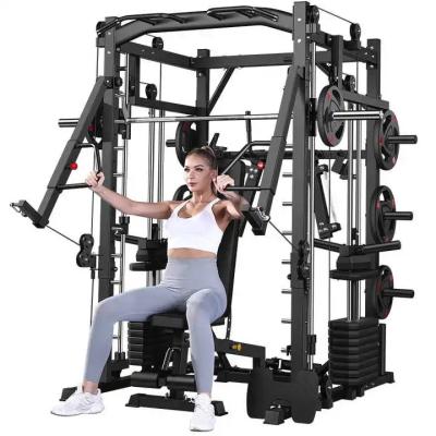 China Smith Machine, Multifunction Power Cage with Smith Bar and Two LAT Pull-Down Systems and Cable Crossover Machine for Home Gym for sale