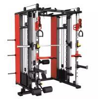 China Multi Functional Trainer Barbell Rack Gym Commercial Squat Rack Fitness Equipment Multi Smith Machine for sale