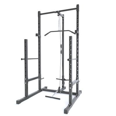 China Home Multifunctional High and Low Pull Half Frame Squat Rack Bench Press Rack Horizontal Bar Comprehensive Training Device for sale