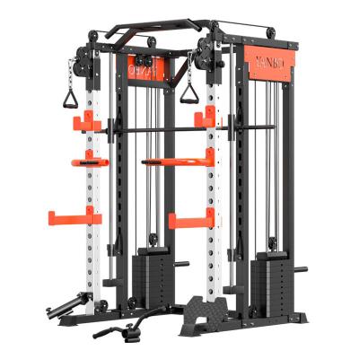 China Hot All-In-One Home Gym Equipment Multi-Functional Squat Rack and Smith Machine with Power Rack Exercise Plate and Cable Drive for sale