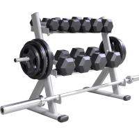 China Cheap Gym Home Fitness Multi-function Double Hex Dumbbell Storage Barbell Weight Plate Rack for sale