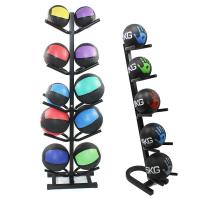 China Wall Ball Rack 10 Pack Gravity Ball Rack Solid Fitness Sand Ball Volleyball Basketball Storage Rack for sale